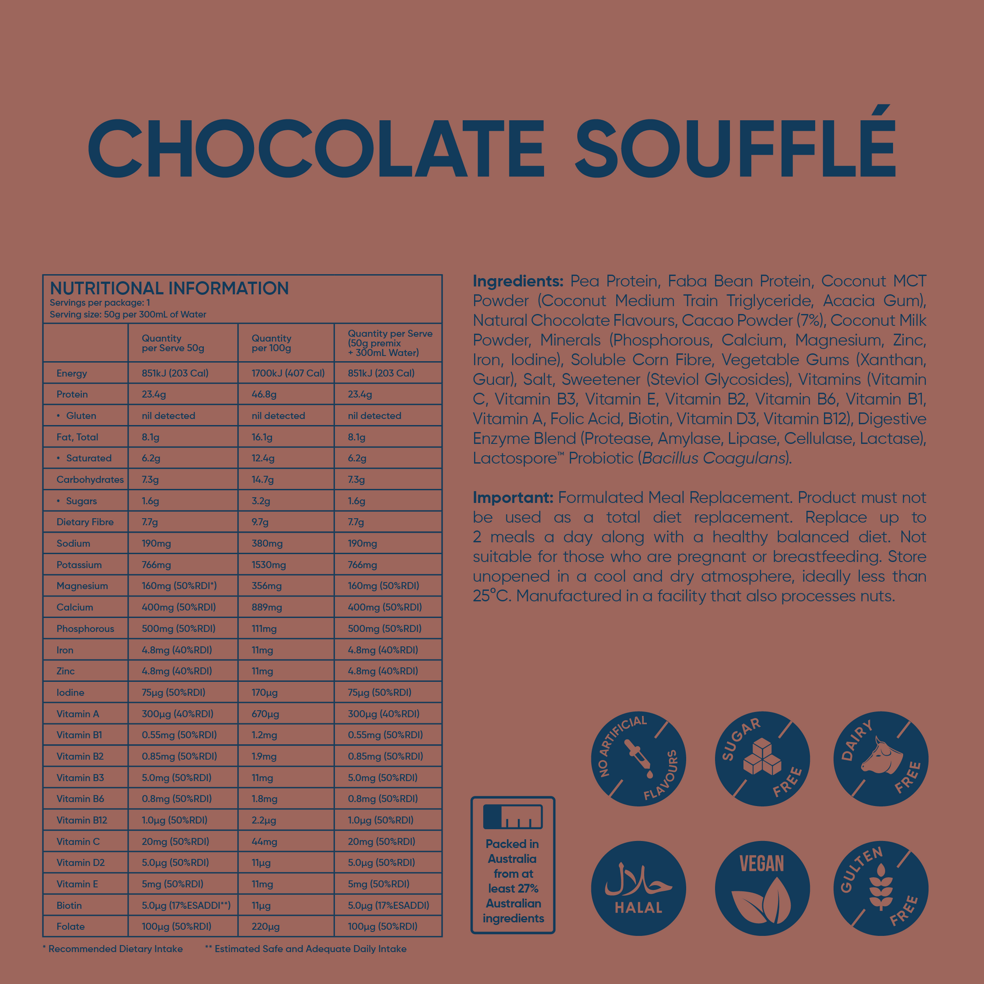 Daily Shake - Chocolate Souffle - Meal Replacement Shake Australia ...